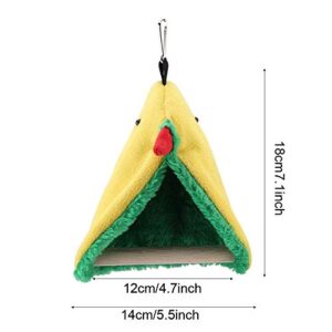 Tnfeeon Pet Bird Plush Hammock, Pet Bird Parrot Triangle Plush Hammock Tent Bed Hanging Cave Standing Toy