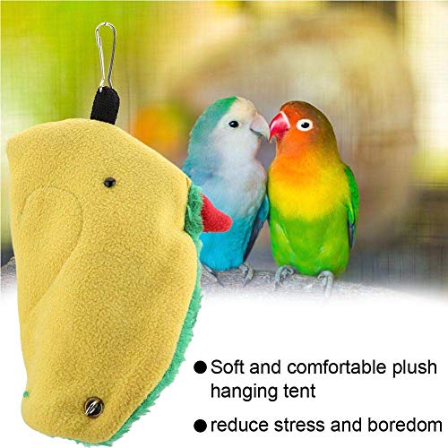 Tnfeeon Pet Bird Plush Hammock, Pet Bird Parrot Triangle Plush Hammock Tent Bed Hanging Cave Standing Toy