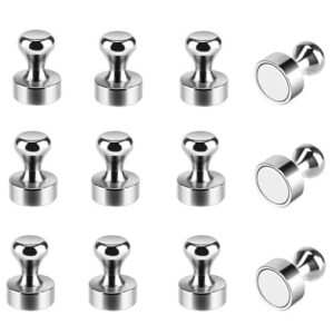 refrigerator magnet push pin - rakizbe brushed nickel steel fridge magents, magnetic pushpins, magnet thumb tacks, magnets for whiteboard, kitchen, office, bulletin board, lockers (sliver)