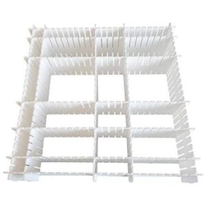 JSF Drawer Dividers,12.7' x 2.7' Kitchen Drawer Organizer Set of 12 Adjustable Drawer Dividers Organizer Separator for Clothes Makeup Storage of Dresser, Desk & Dresser in Bathroom, Bedroom (White)