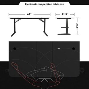 TOPSKY Gaming Desk Large Surface 63’’x31.5’’ with Cup Holder, Headphone Hook and Cable Management (Black)