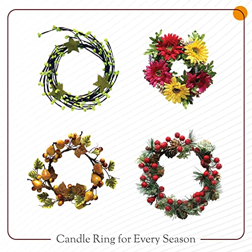 A Cheerful Giver Small Wreath Candle Ring - Gerbera Artificial Floral Decor for Candles - Centerpieces & Home Accents