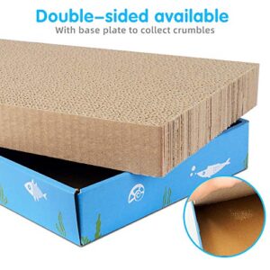 Noodoky 3Pcs Cat Scratching Pads, Double-Sided Corrugated Horizontal Cat Scratcher Cardboard, Scratch Board