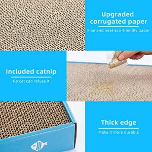 Noodoky 3Pcs Cat Scratching Pads, Double-Sided Corrugated Horizontal Cat Scratcher Cardboard, Scratch Board