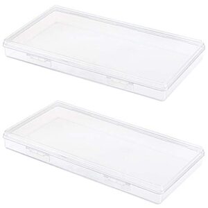 duofire small plastic box organizer box small plastic storage containers small plastic case for storage pencils and art supply storage organizer rectangle(7.7 x 4.1 x 0.9inch) 2 pack