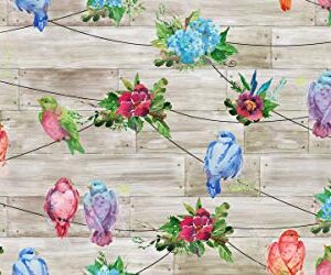 Stitch & Sparkle Melody Garden-Abloom Birds 100% Cotton Fabric 44" Wide, Quilt Crafts Cut by The Yard