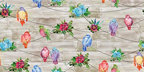 Stitch & Sparkle Melody Garden-Abloom Birds 100% Cotton Fabric 44" Wide, Quilt Crafts Cut by The Yard