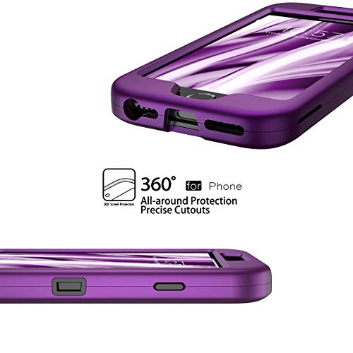 WeLoveCase iPhone SE 2022/2020 Case, Cover 3 in 1 Full Body Heavy Duty Protection Hybrid Shockproof TPU Bumper Protective Case for Apple iPhone SE 2nd Generation & iPhone 7/8 Purple