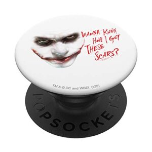 the dark knight joker wanna know popsockets swappable popgrip