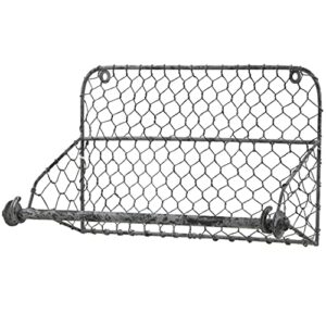 Tribello Farmhouse Wall Paper Towel Holder Chicken Wire Wall Decor Galvanized Metal Finish