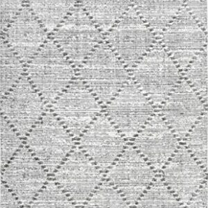 nuLOOM Skylar Textured Trellis Tasseled Area Rug, 4' x 6', Beige