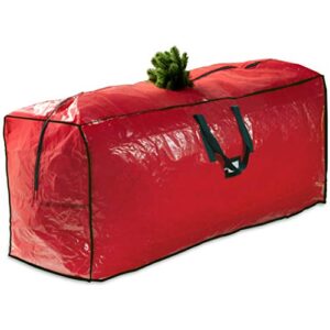 christmas tree storage bag - for artificial trees up- to 9-ft. tall - durable bag waterproof material with stitched reinforced carrying handles - protects against dust insects, & moisture