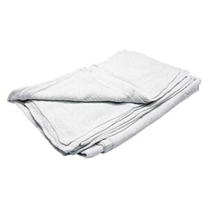 SupremePlus Auto-Mechanic Shop Towels, Shop Rags 100% Cotton Commercial Grade Perfect for Your Garage, Auto Body Shop (13"x14"), 12 Pack (White)