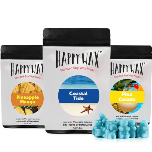 Happy Wax Beach Mix Scented Natural Soy Wax Melts – 8 Oz. of Scented Wax Melts, Made in USA