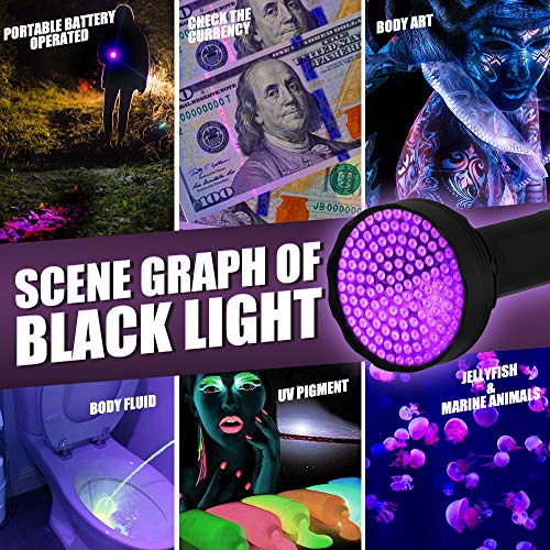 Anipaw UV BlackLight Flashlight, Superior Bright 128 LED 395 nM Ultraviolet Blacklight Detector for Urine for Dog/Cat, Dry Stains, Bed Bug, Best Blacklight Flashlight for Scorpions Hunting