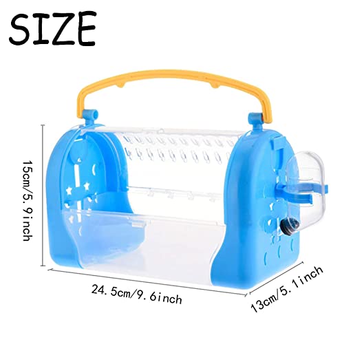 kathson Portable Hamster Cage Dwarf Hamster Carry Travel Cage with Water Bottle Food Bowl Adjustable Strap Pet Outgoing Cage for Gerbil Hedgehog Mice Squirrel