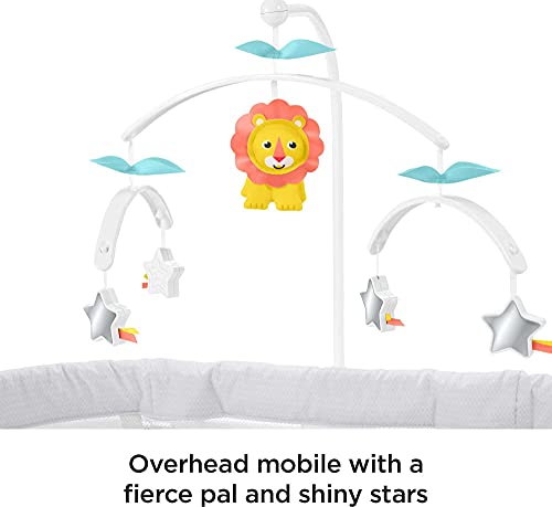 Fisher-Price Baby Bedside Sleeper Soothing Motions Bassinet With Lights Music Vibrations & Overhead Mobile, Windmill