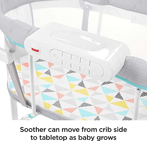 Fisher-Price Baby Bedside Sleeper Soothing Motions Bassinet With Lights Music Vibrations & Overhead Mobile, Windmill