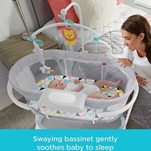 Fisher-Price Baby Bedside Sleeper Soothing Motions Bassinet With Lights Music Vibrations & Overhead Mobile, Windmill