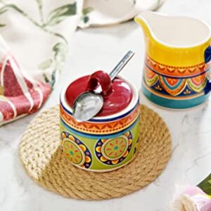 Bico Tunisian Ceramic Sugar and Cream Set, Dishwasher Safe