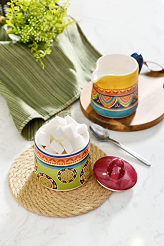 Bico Tunisian Ceramic Sugar and Cream Set, Dishwasher Safe