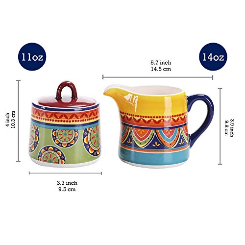 Bico Tunisian Ceramic Sugar and Cream Set, Dishwasher Safe