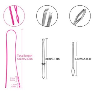 8 Pcs Drawstring Threader Tool Set, 2 Pcs Flexible Drawstring Threader Plastic Drawstring Replacement Tool 2 Pcs Metal Drawstring Threaders 2 Pcs Metal Tweezers and 2 Pcs Cord Locks for Shorts Hoodies