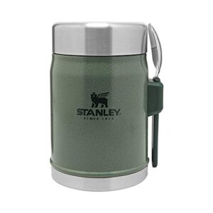 stanley the legendary food jar + spork 14oz hammertone green