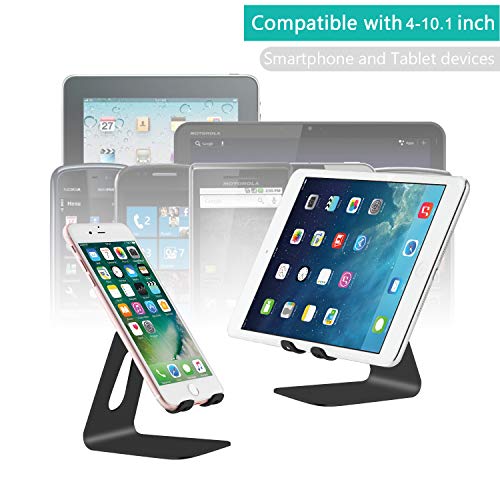 YOSHINE Cell Phone Stand for Desk, Phone Stand Holder Solid Phone Dock Cradle Compatible for Phone 12 11 XR XS Max 8 X 7 6 6s Plus 5 4 SE Charging, Accessories Desk, All Android Smartphones - Black