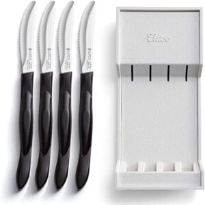 cutco steak/table knives 1759 set of 4 black handle (classic dark brown) serrated