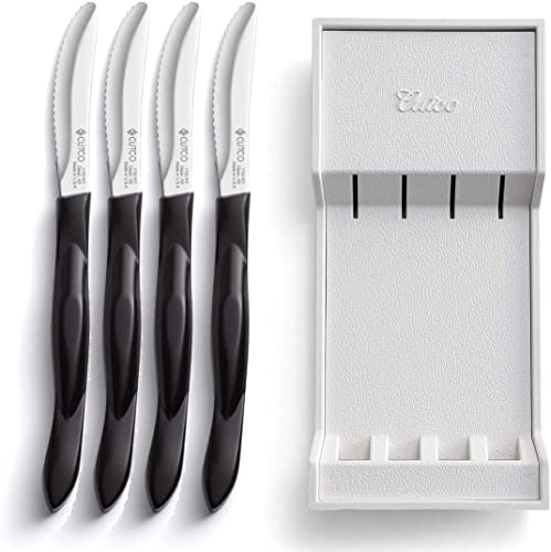 Cutco Steak/Table Knives 1759 Set of 4 Black Handle (Classic Dark Brown) Serrated