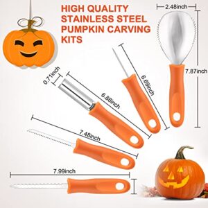 Pumpkin Carving Kit Tools Halloween, CHRYZTAL 13PCS Professional Heavy Duty Carving Set, Stainless Steel Double-side Sculpting Tool Carving Knife for Halloween Decoration Jack-O-Lanterns