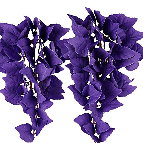 FiveBull Reptile Plants, 2 Pieces Hanging Silk Terrarium Plant with Suction Cup for Bearded Dragons Lizards Geckos Snake Pet, Decorations Terrariums Pet Supply of Reptile & Amphibian Habitat Plants