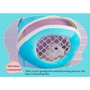 WishLotus Pet Carrier Bag, Portable Outgoing Travel Handbags with Nylon Straps Small Pet Pouchfor Hamster Rat Hedgehog Rabbit (S, Blue)