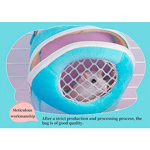 WishLotus Pet Carrier Bag, Portable Outgoing Travel Handbags with Nylon Straps Small Pet Pouchfor Hamster Rat Hedgehog Rabbit (S, Blue)