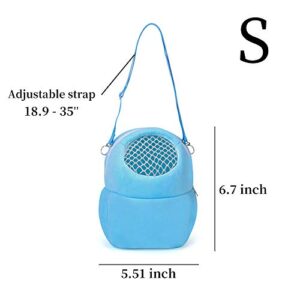 WishLotus Pet Carrier Bag, Portable Outgoing Travel Handbags with Nylon Straps Small Pet Pouchfor Hamster Rat Hedgehog Rabbit (S, Blue)