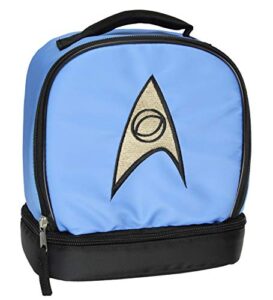 star trek the original series spock embroidered science officer logo dual compartment insulated lunch box bag tote