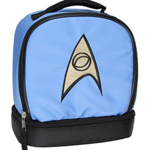 Star Trek The Original Series Spock Embroidered Science Officer Logo Dual Compartment Insulated Lunch Box Bag Tote