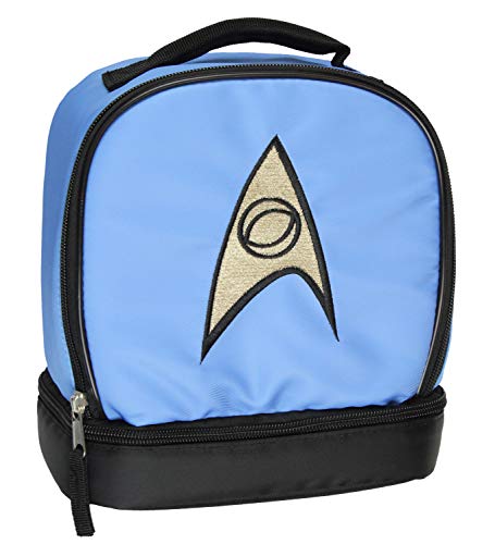 Star Trek The Original Series Spock Embroidered Science Officer Logo Dual Compartment Insulated Lunch Box Bag Tote