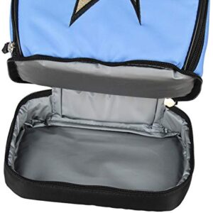 Star Trek The Original Series Spock Embroidered Science Officer Logo Dual Compartment Insulated Lunch Box Bag Tote