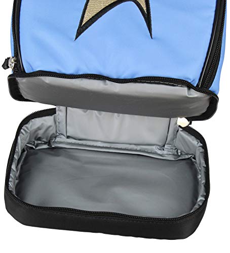 Star Trek The Original Series Spock Embroidered Science Officer Logo Dual Compartment Insulated Lunch Box Bag Tote