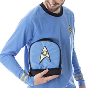 Star Trek The Original Series Spock Embroidered Science Officer Logo Dual Compartment Insulated Lunch Box Bag Tote