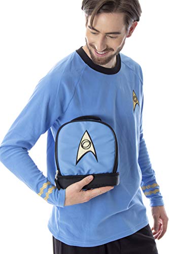 Star Trek The Original Series Spock Embroidered Science Officer Logo Dual Compartment Insulated Lunch Box Bag Tote