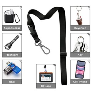 ROCONTRIP Phone Lanyard Universal Crossbody Cell Phone Lanyards Multifuctional Nylon Patch Adjustable Shoulder Neck Strap Compatible with Most Smartphones(Pure Black)