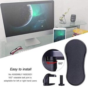 XBY-US Computer Arm Rest for Desk and Chair, Sturdy Mouse Arm Rest, arm Support for Computer Desk，Extender Rotating Elbow Pad Holder for Table, Office,Adjustable for Easy Typing & Pain Relief(Black)