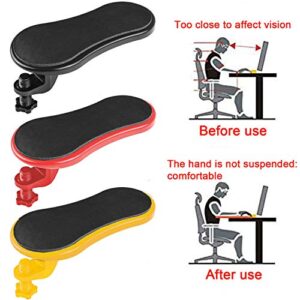 XBY-US Computer Arm Rest for Desk and Chair, Sturdy Mouse Arm Rest, arm Support for Computer Desk，Extender Rotating Elbow Pad Holder for Table, Office,Adjustable for Easy Typing & Pain Relief(Black)