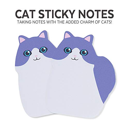 Office Gift for Cat Lovers | Cute Cat Office Supplies - Funny Cat Memes Desktop Flipbook, Cat Mouse Pad, Cat Shaped Bookmark Paper Clips, Cat Sticky Notes, Accessories for Home School Work Office