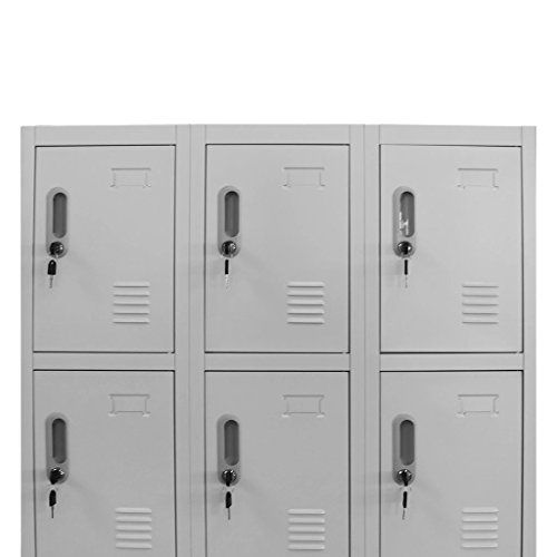 WooDlan Metal Storage Cabinet Locker Cabinet Tall Office Cabinet with 12 Compartments