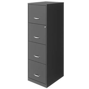 Scranton & Co 18" Deep Light Duty 4 Drawer Metal Letter File Cabinet in Gray