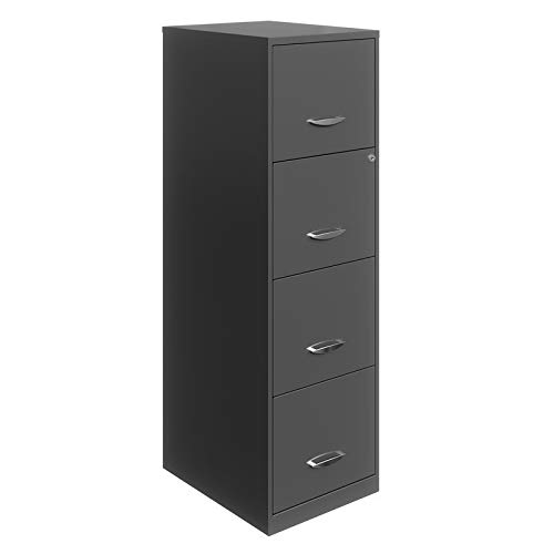 Scranton & Co 18" Deep Light Duty 4 Drawer Metal Letter File Cabinet in Gray